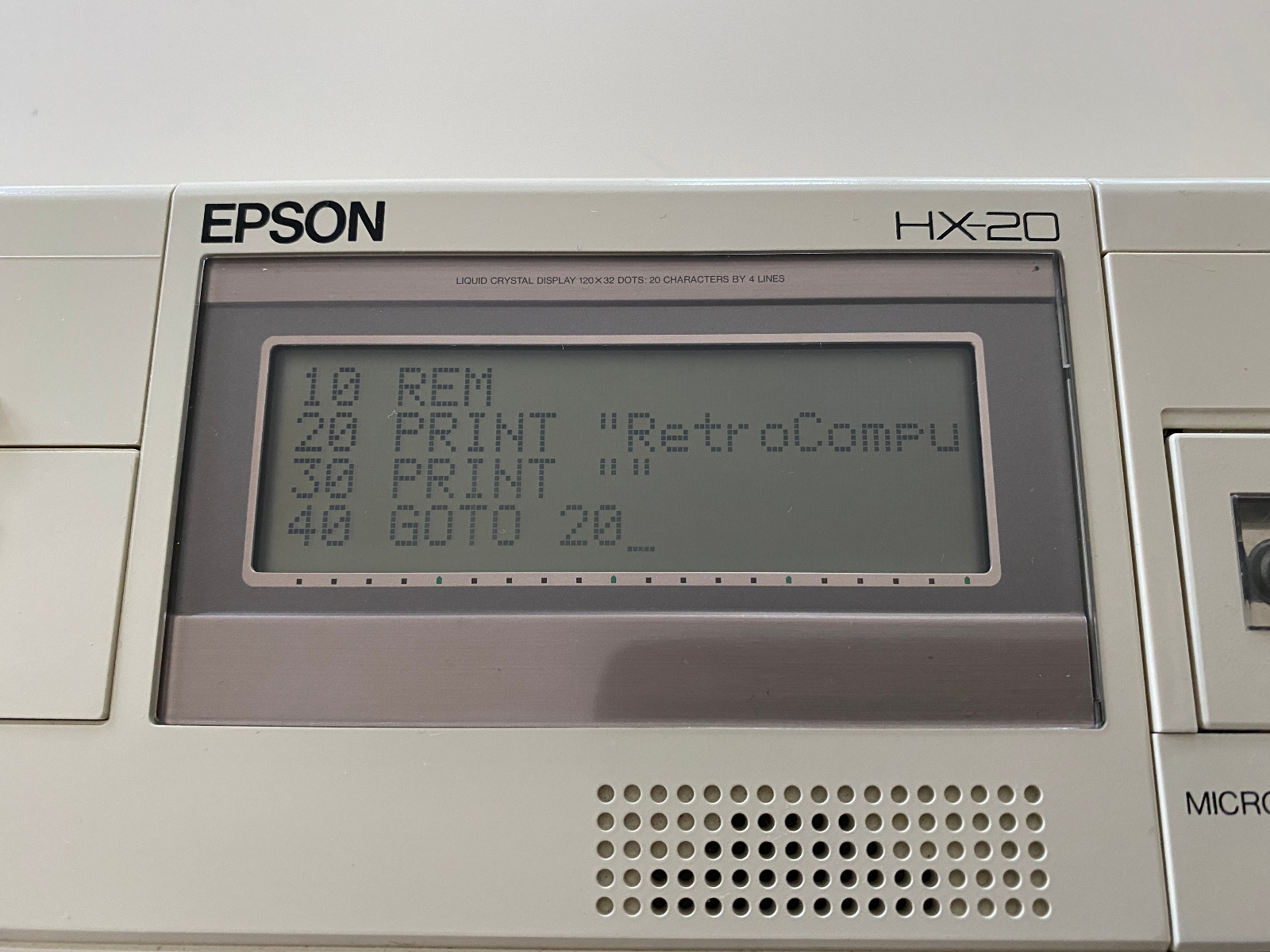 Epson HX-20 (1982) - Το Πρώτο Laptop - Forum - RetroComputers.gr